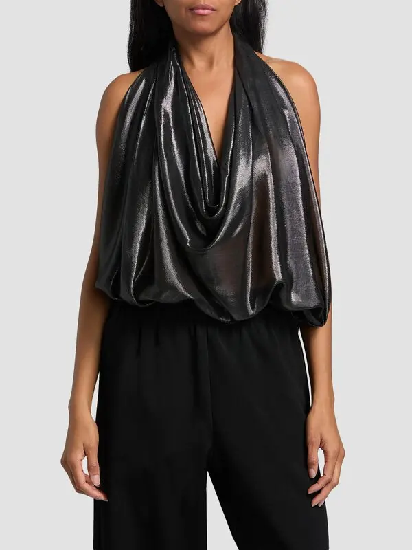 Wardrobe.NYC Metallic Halter Blouse