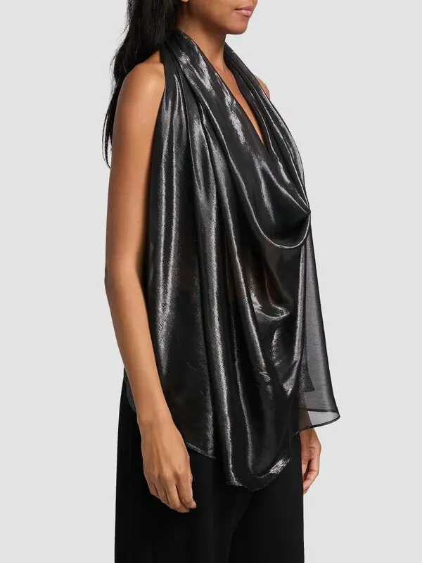 Wardrobe.NYC Metallic Halter Blouse