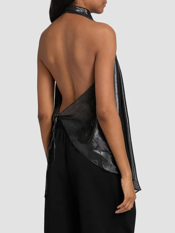 Wardrobe.NYC Metallic Halter Blouse