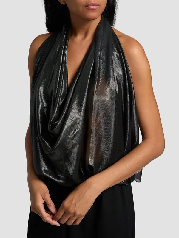 Wardrobe.NYC Metallic Halter Blouse