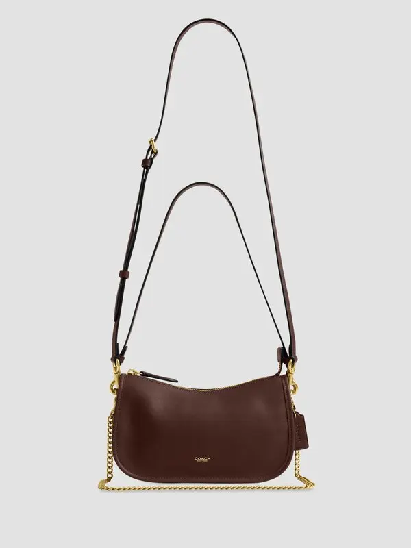 COACH Waverly Leather Shoulder Bag - Maple