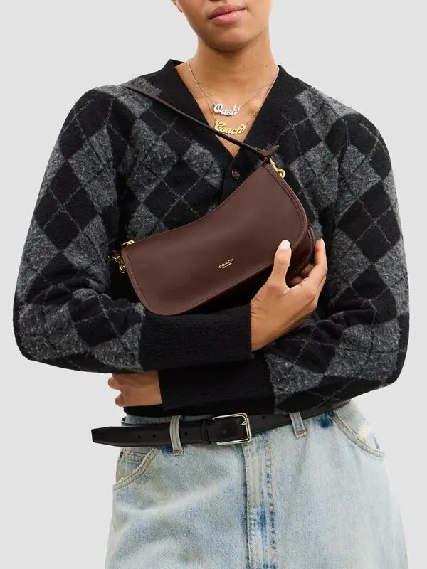 COACH Waverly Leather Shoulder Bag - Maple