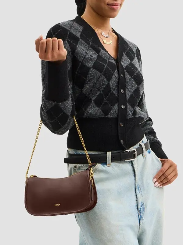 COACH Waverly Leather Shoulder Bag - Maple