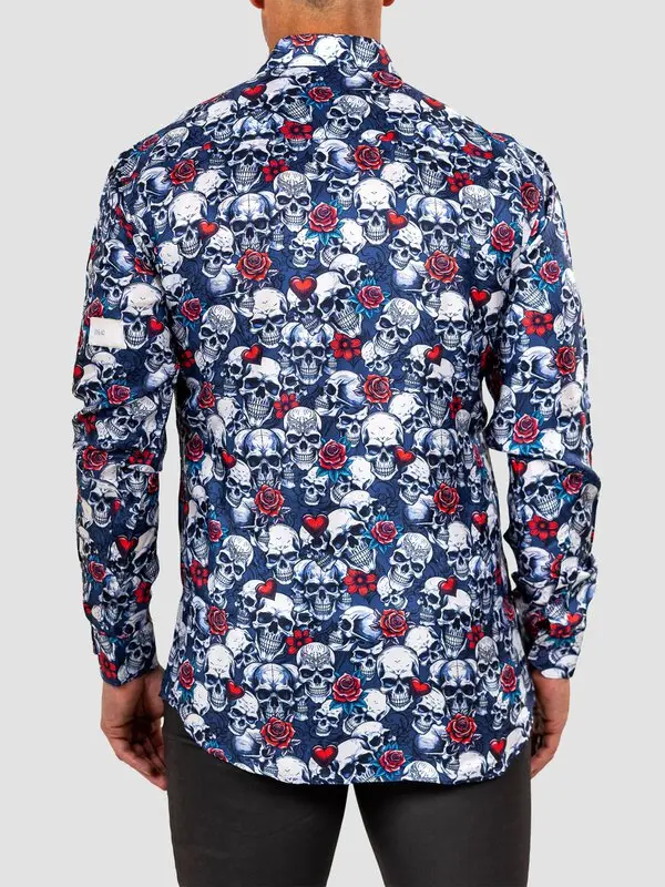MACEOO Fibonacci Marthyr Skull Rose Shirt