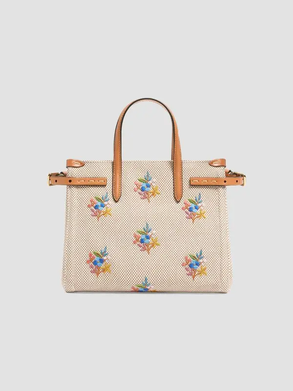 Valentino Garavani Antibes Small Canvas Shopping Bag With Embroidery