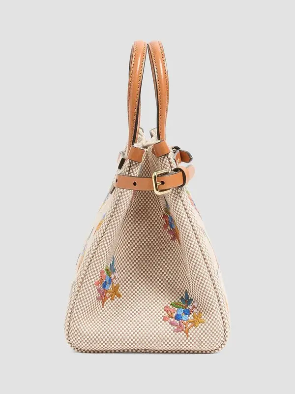 Valentino Garavani Antibes Small Canvas Shopping Bag With Embroidery