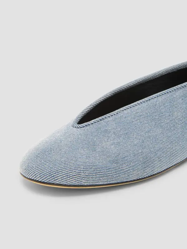 Moschino Corsage Denim Ballet Flats - Light Blue
