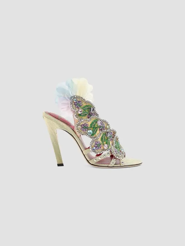 Valentino Garavani Dans Le Foyer 105mm Sandals In Moiré Fabric