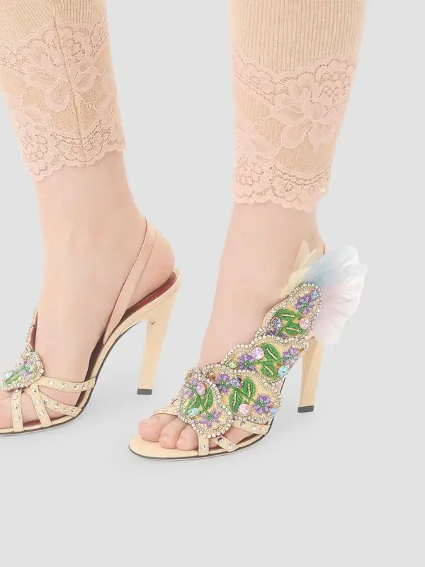 Valentino Garavani Dans Le Foyer 105mm Sandals In Moiré Fabric