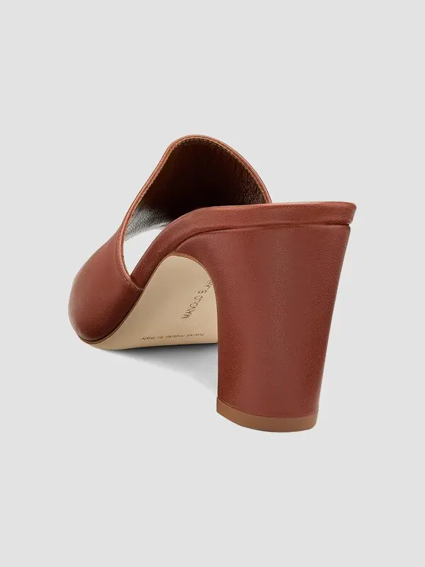 Manolo Blahnik Rapallabar Leather Sandals - Medium Brown