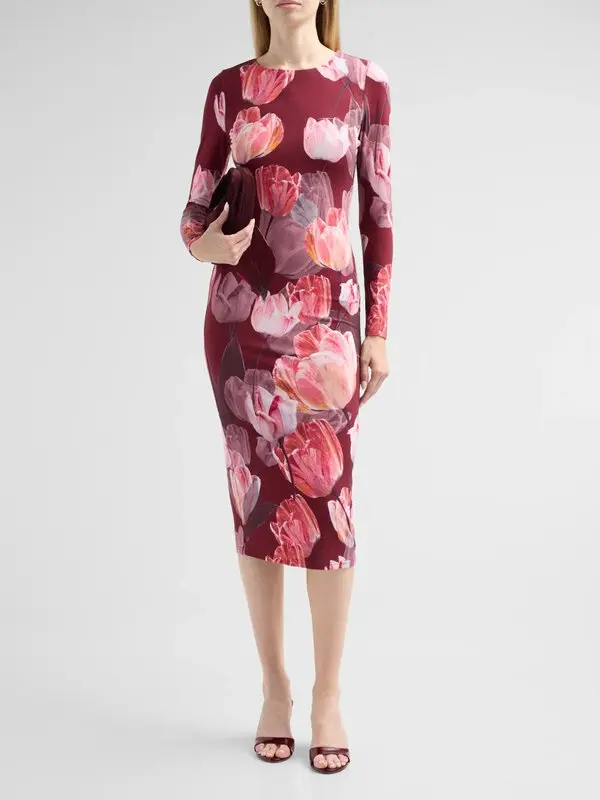 MILLY Abbygail Floral Midi Dress