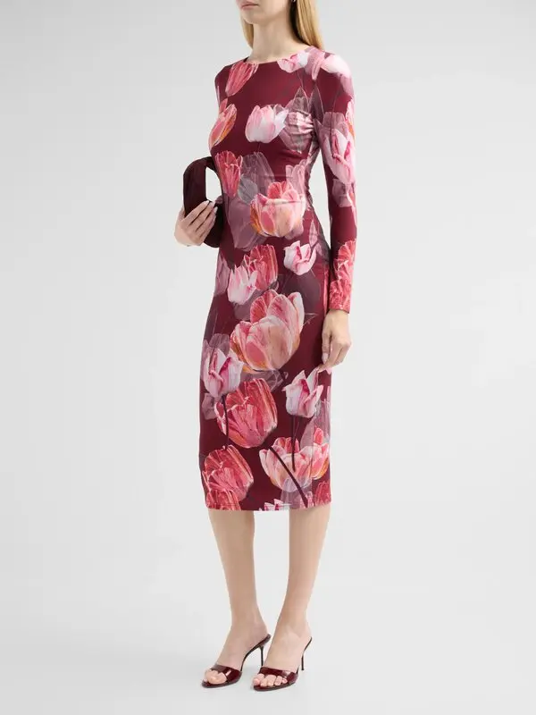 MILLY Abbygail Floral Midi Dress