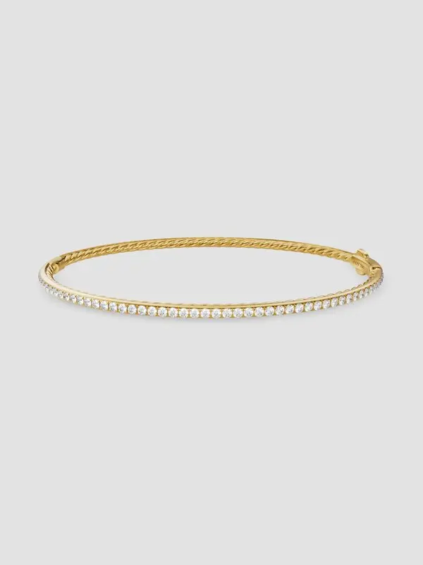 David Yurman Micro Pavé Bracelet In 18k Yellow Gold - Diamond