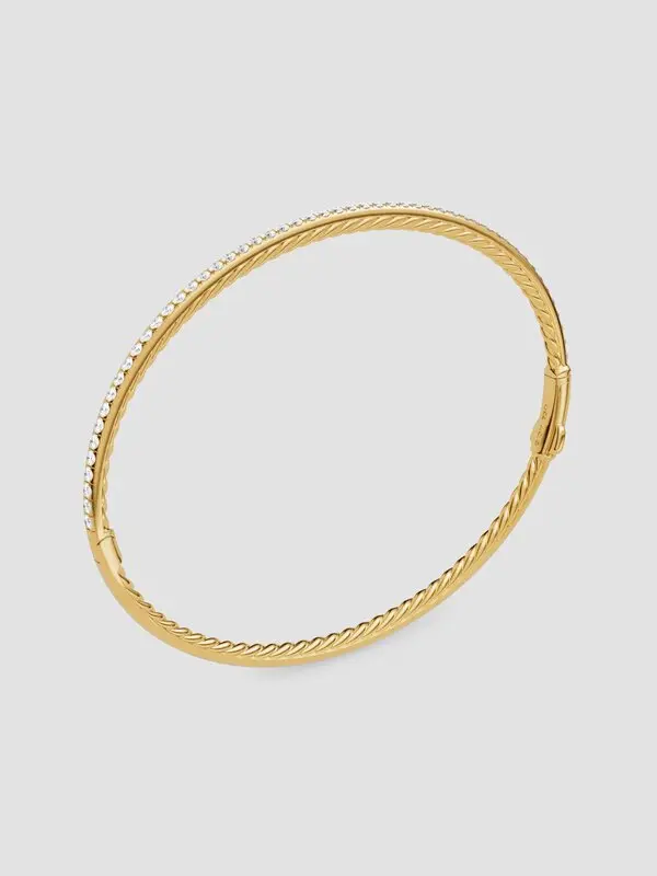 David Yurman Micro Pavé Bracelet In 18k Yellow Gold