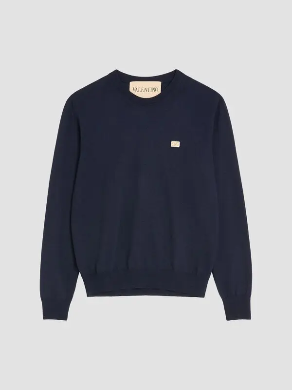 Valentino Garavani Wool Sweater With Vlogo Patch