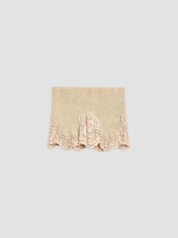 Valentino Garavani Vlogo Signature Cashmere And Lace Headband - Alabaster