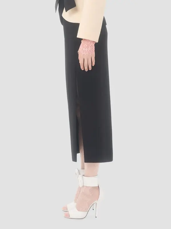 Valentino Garavani Wool Crepe Midi Skirt