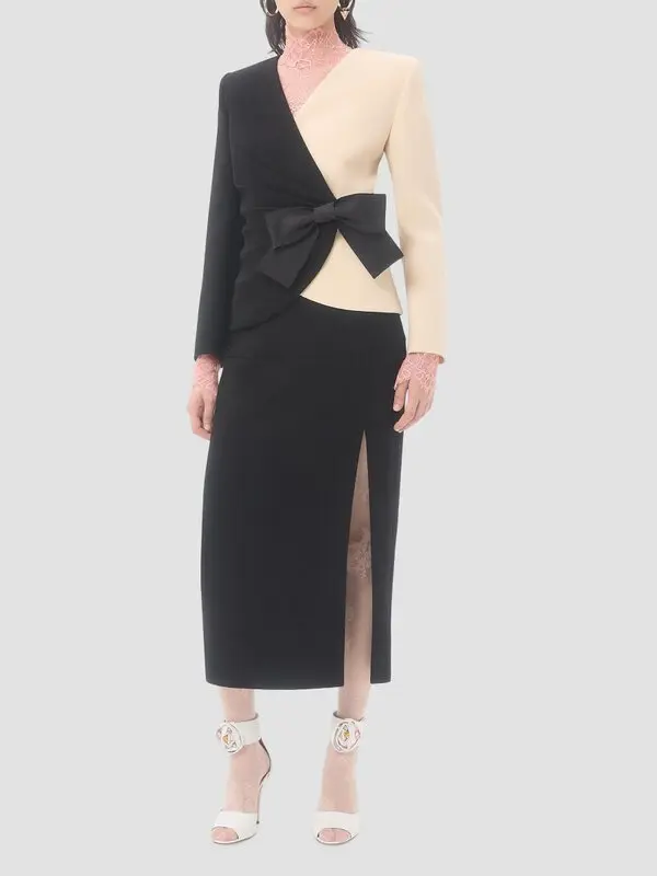 Valentino Garavani Wool Crepe Midi Skirt