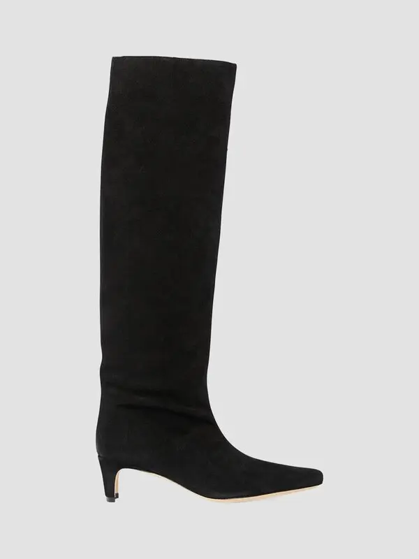 Staud Wally Suede Knee-high Boots - Black