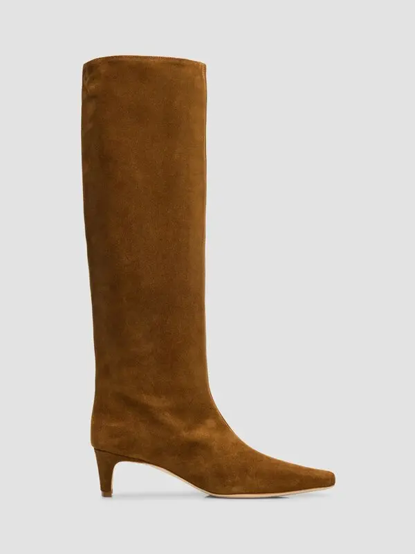 Staud Wally Suede Knee-high Boots - Cigar