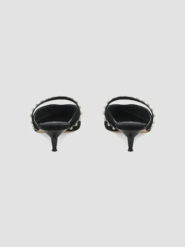 Alexander McQueen Embellished Leather 40mm Mules