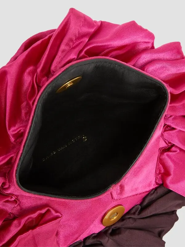 Dries Van Noten Small Ruffled Satin Clutch