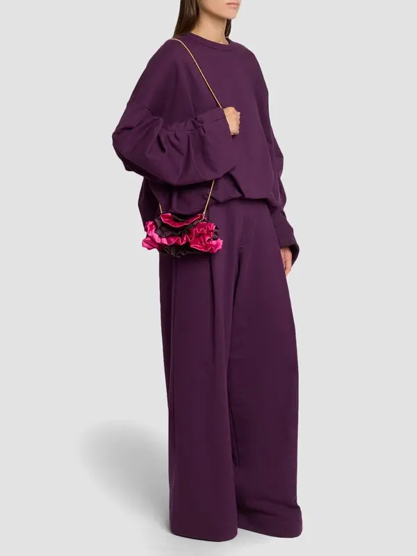 Dries Van Noten Small Ruffled Satin Clutch