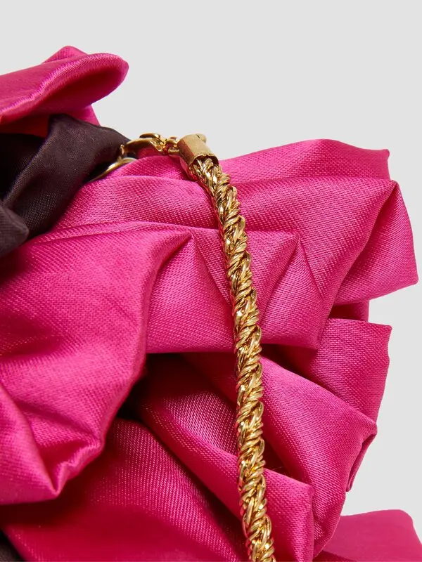Dries Van Noten Small Ruffled Satin Clutch