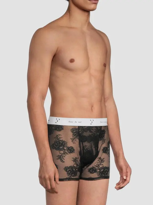 FLEUR DU MAL Floral Bouquet Lace Boxer Brief