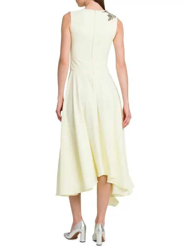 Alexander McQueen Day Shoulder-embellished Asymmetric Midi-dress