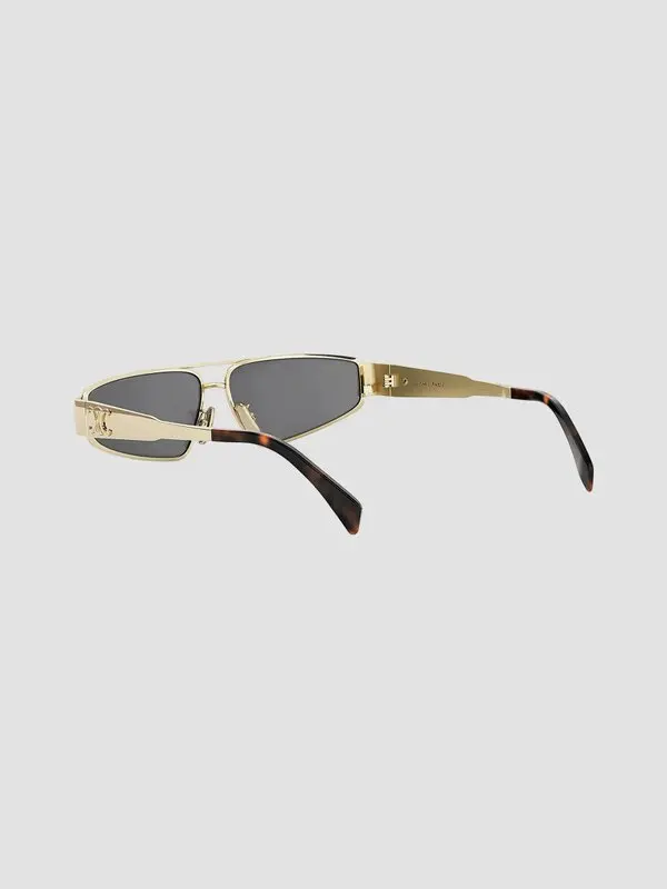 Celine Triomphe 59mm Geometric Sunglasses - Gold Grey