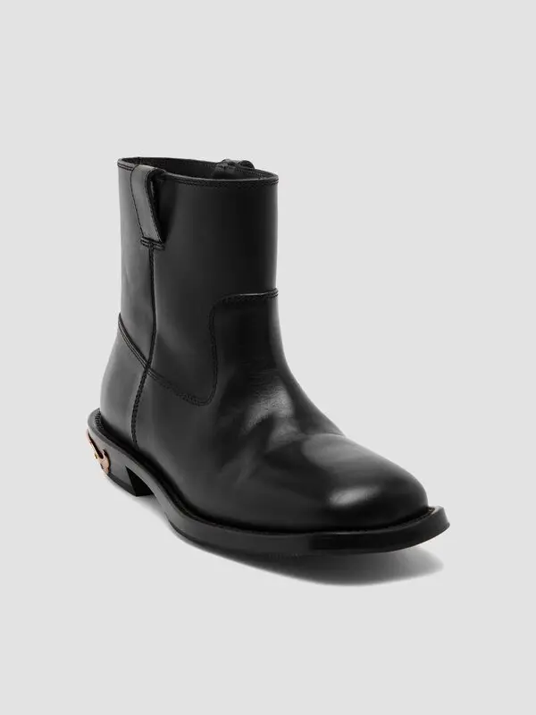 Moschino Leather Logo Spur Ankle Boots