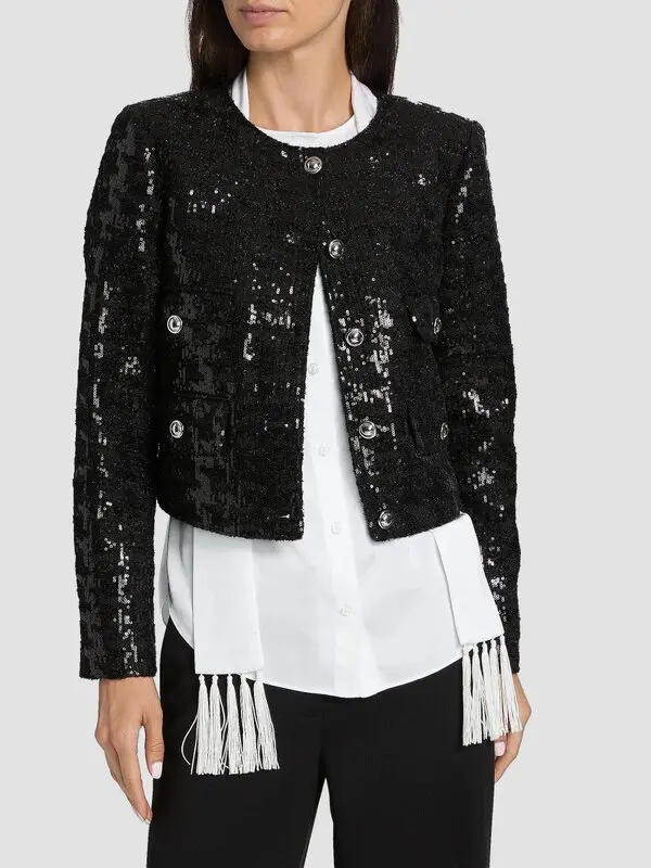Michael Kors Sequin Tweed Crop Jacket
