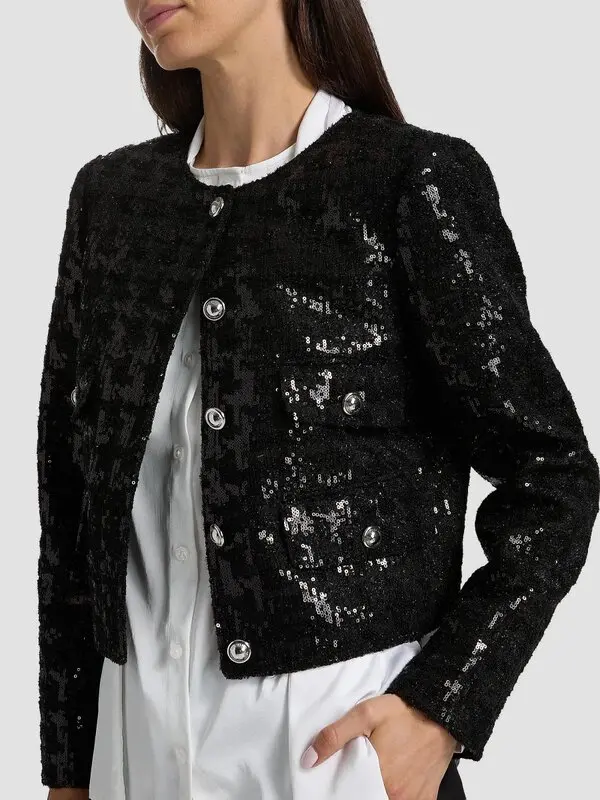 Michael Kors Sequin Tweed Crop Jacket