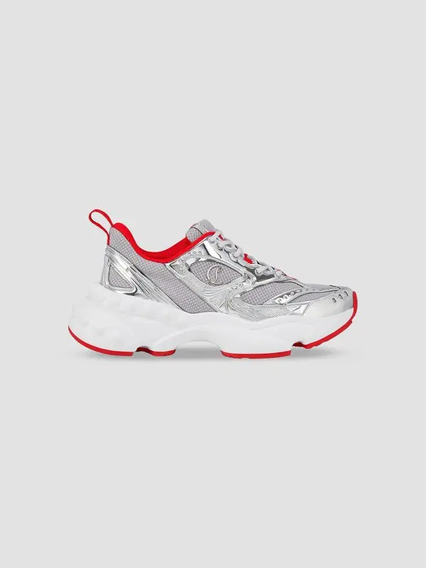 CHRISTIAN LOUBOUTIN So Flo Patent Leather Sneakers - Silver