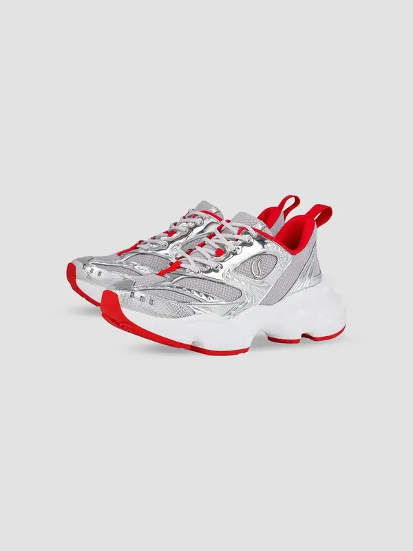 CHRISTIAN LOUBOUTIN So Flo Patent Leather Sneakers - Silver