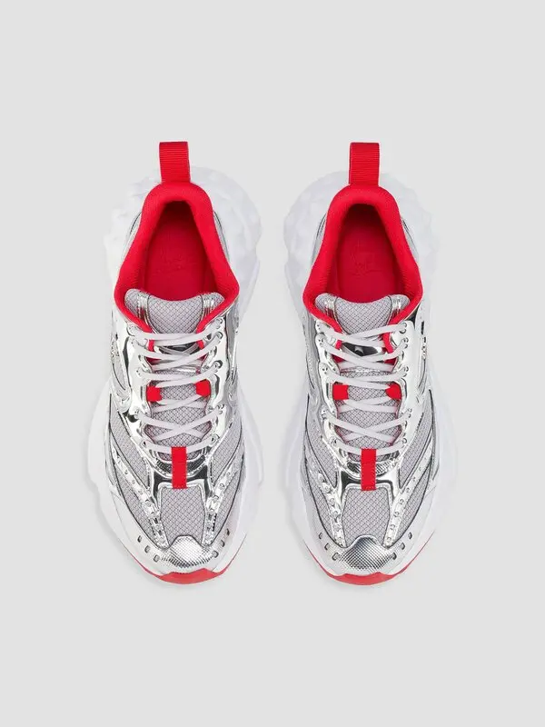 CHRISTIAN LOUBOUTIN So Flo Patent Leather Sneakers - Silver