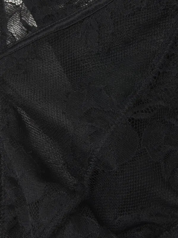 FLEUR DU MAL Bouquet Sheer Floral Lace Thong