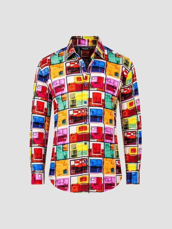 MACEOO Fibonacci Marthyr Color Block Shirt