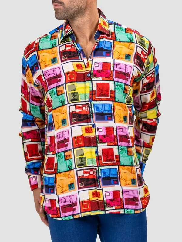 MACEOO Fibonacci Marthyr Color Block Shirt