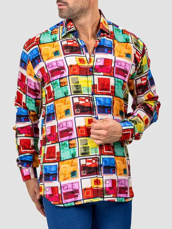 MACEOO Fibonacci Marthyr Color Block Shirt