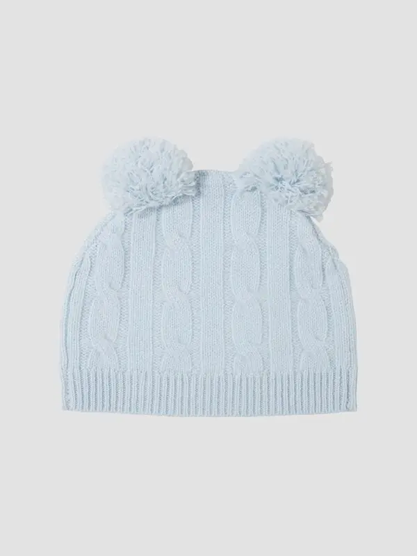 Sofia Cashmere Baby's Cashmere Pom Pom Beanie - Blue