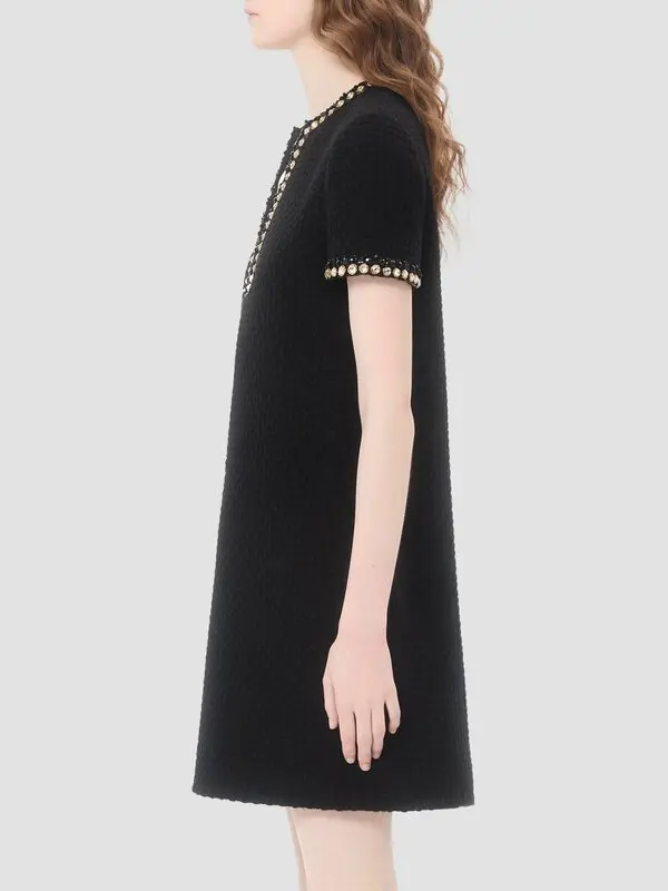 Valentino Garavani Embroidered Canestrello Tweed Short Dress