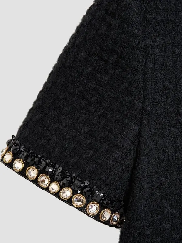 Valentino Garavani Embroidered Canestrello Tweed Short Dress