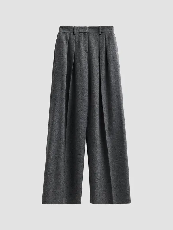 Michael Kors Pleated Slouch Trousers - Graphite Melange