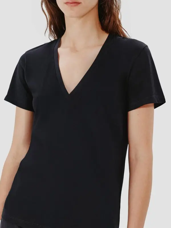 Another Tomorrow V-neck Tee - Black