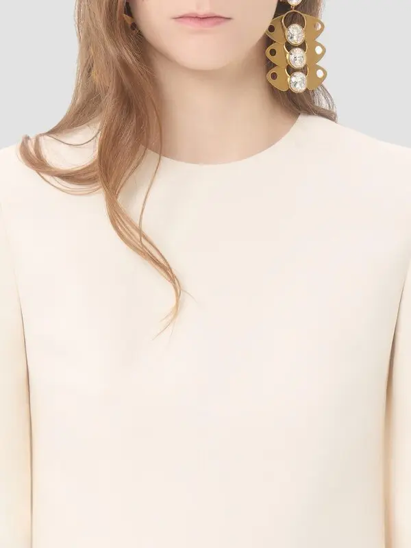 Valentino Garavani Embroidered Crepe Couture Short Dress - Ivory