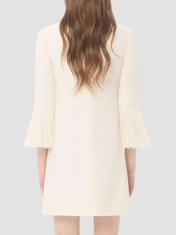 Valentino Garavani Embroidered Crepe Couture Short Dress - Ivory