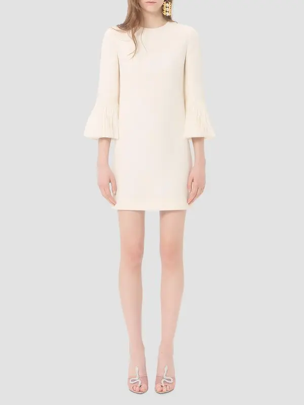 Valentino Garavani Embroidered Crepe Couture Short Dress - Ivory