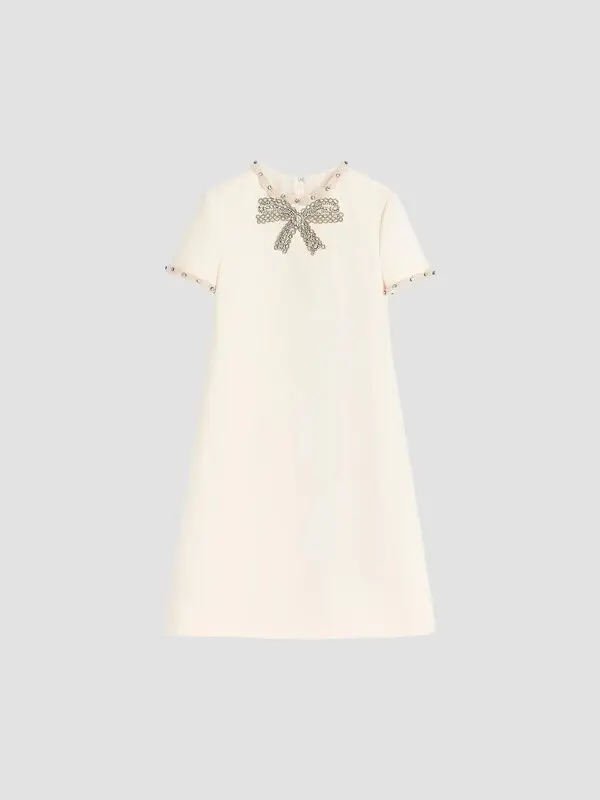 Valentino Garavani Embroidered Crepe Couture Short Dress - Ivory